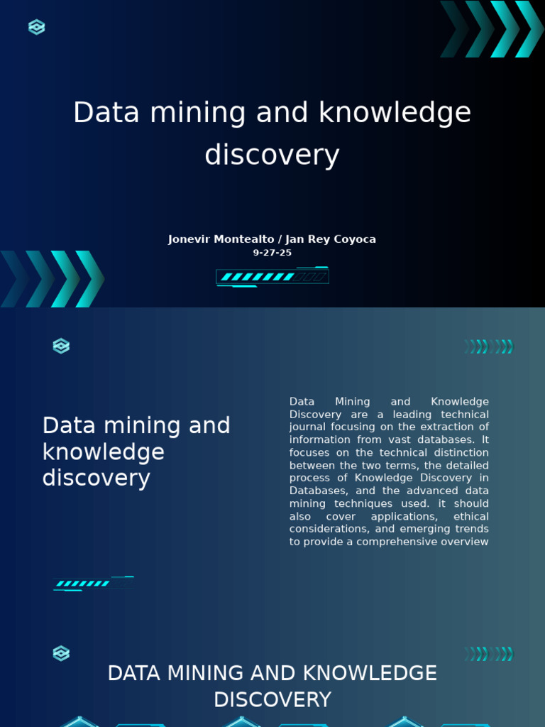 Data Mining and Knowledge Discovery | PDF | Data Mining | Cluster Analysis