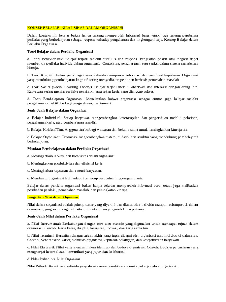 Resume Perilaku Organisasi | PDF