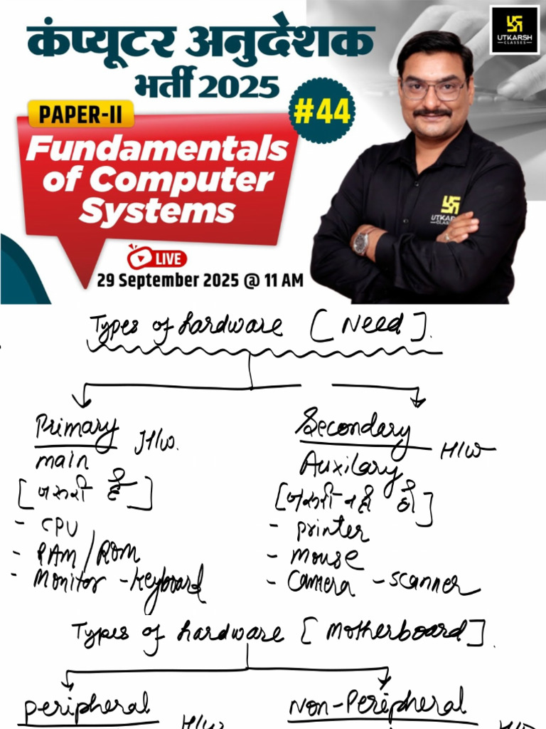 Computer Anudeshak Bharti 2025 Paper 2nd Fundamentals of Computer | PDF