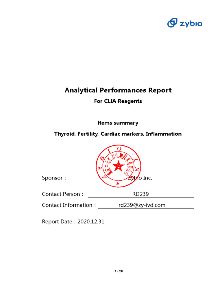 CLIA Reagents Performance Analysis Report | PDF | Standard Deviation ...