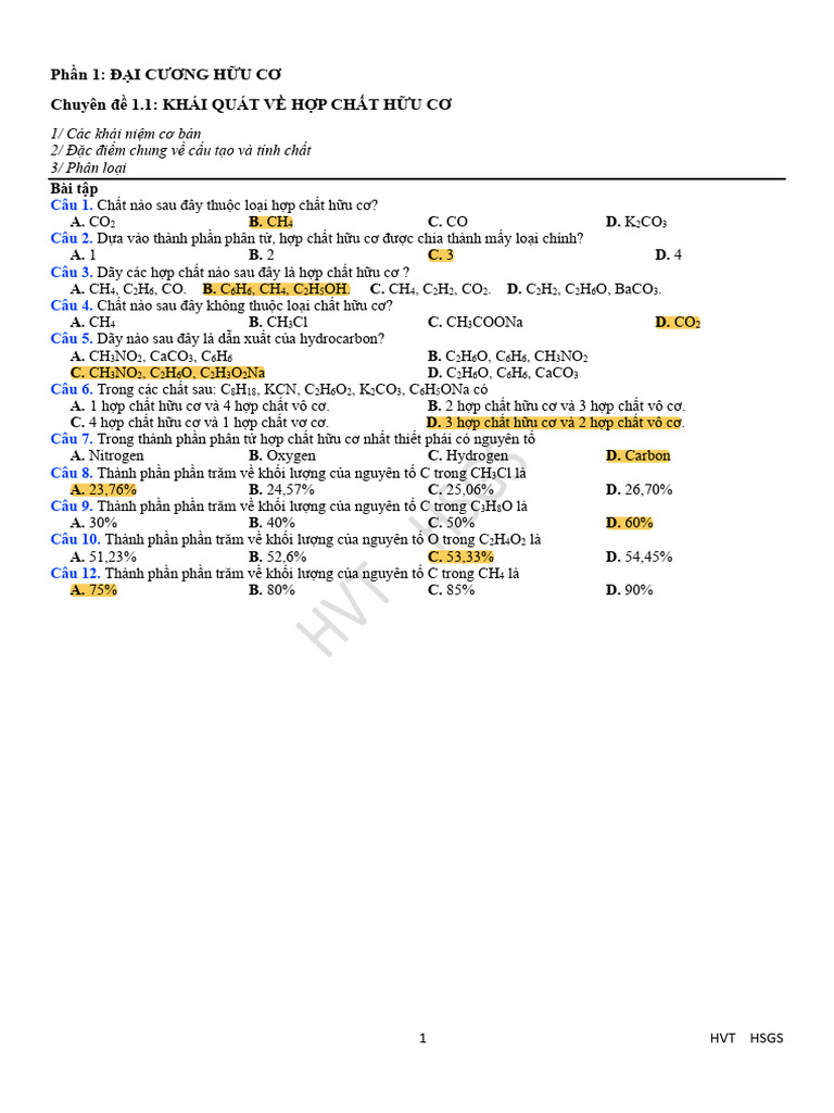 1.Gioi Thieu Chung Ve Hop Chat Huu Co-Hs-Rut Gon | PDF