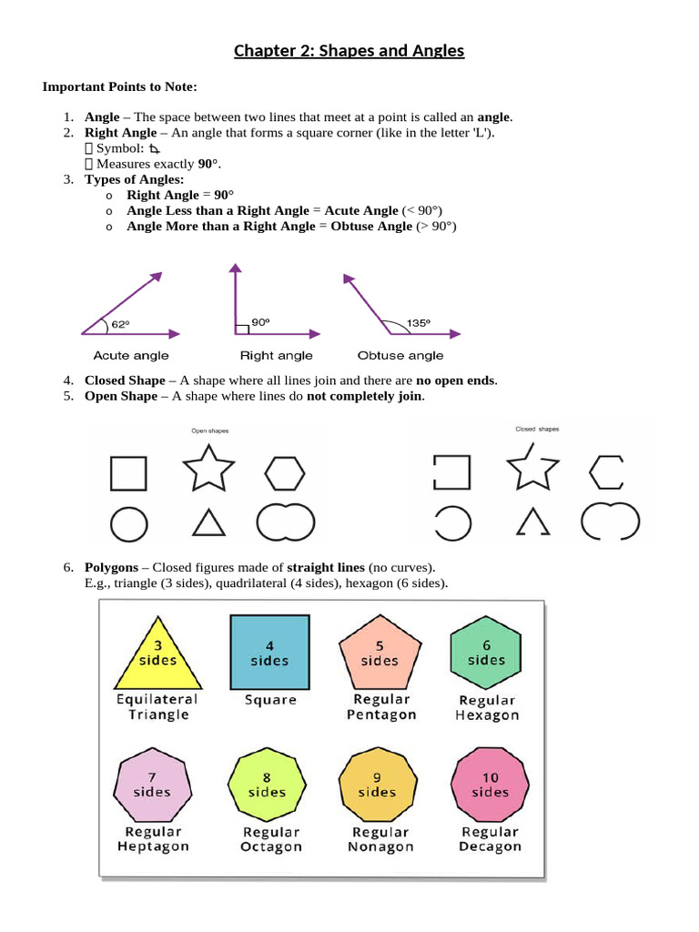 Understanding Shapes and Angles | PDF