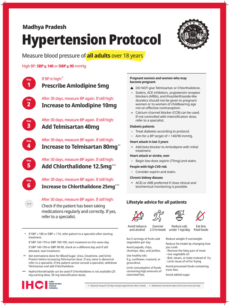 Hypertension Management Protocol Guide | PDF | Hypertension | Blood ...