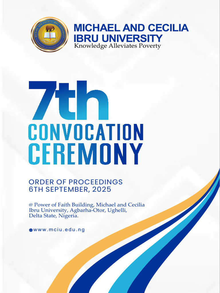 7th Convocation Ceremony Agenda | PDF | Entrepreneurship | Agriculture