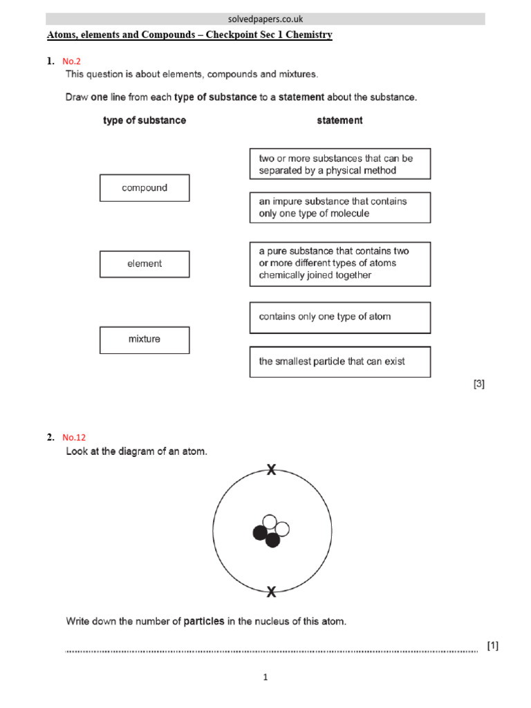 Chemistry Checkpoint Solutions Guide | PDF
