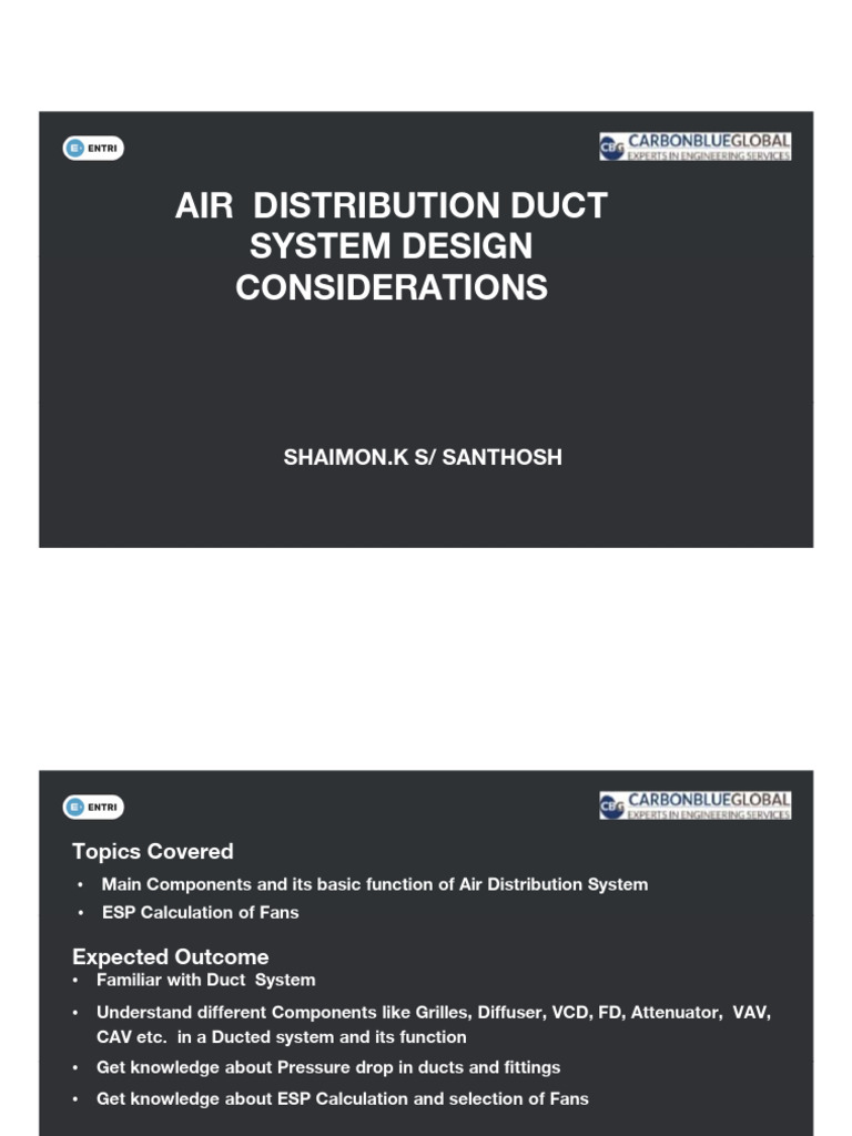 Air Distribution Duct System Design Guide | PDF | Duct (Flow ...