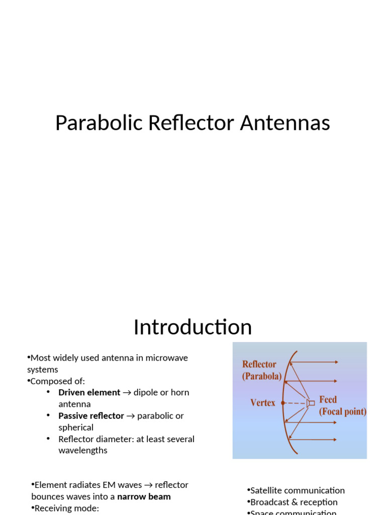 Parabolic Reflector Antennas Explained | PDF | Antenna (Radio ...