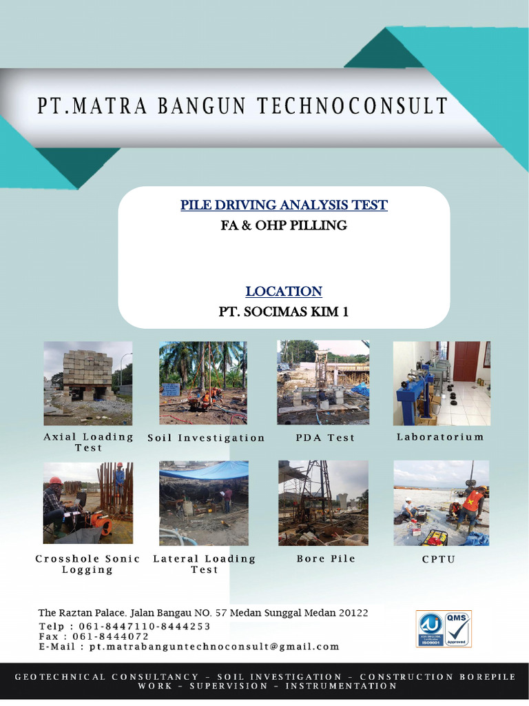 Laporan PDA FA & OHP PILLING (PT - SOCIMAS KIM 1) | PDF