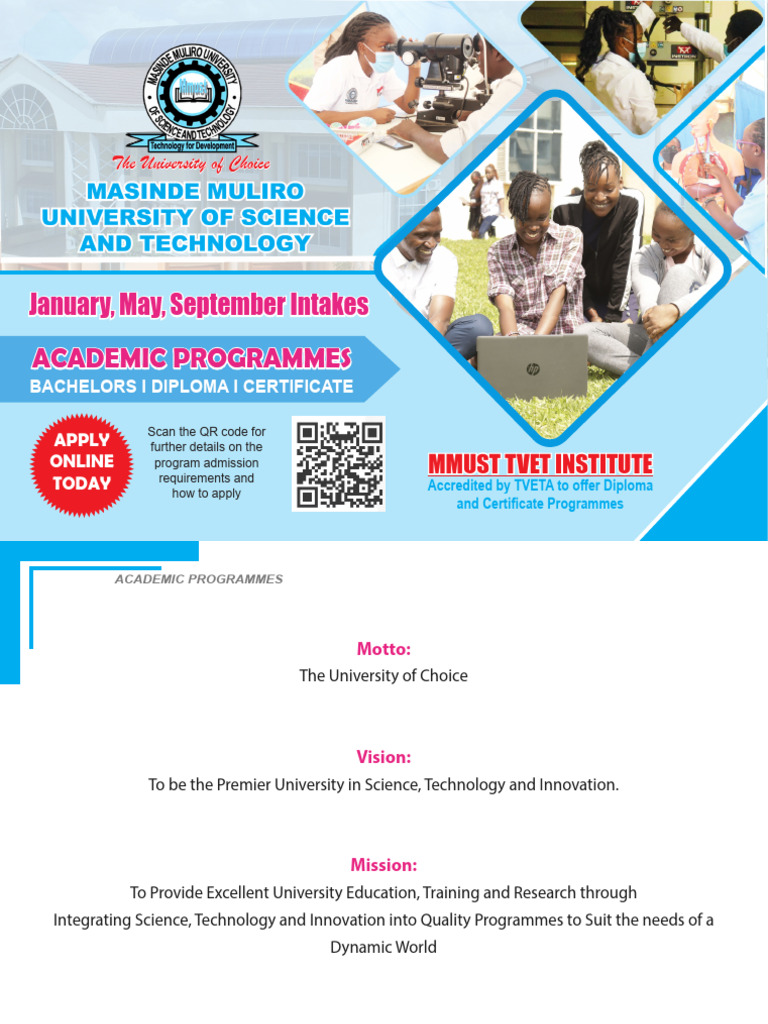 Undergraduate Mmust Brochure 2024 | PDF | Bachelor's Degree | Diploma