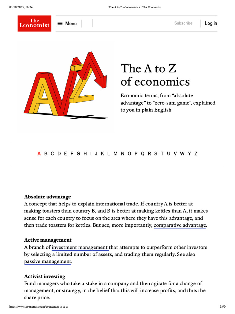 A to Z of Economic Terms Explained | PDF | Economics | Banks
