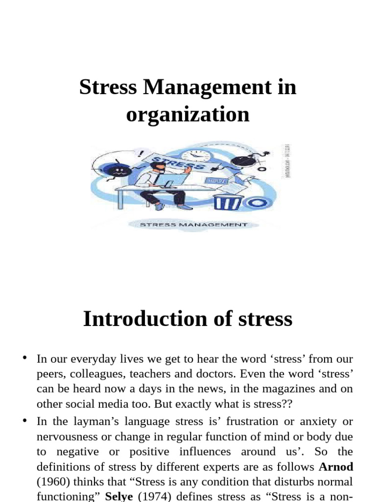Effective Stress Management in Organizations | PDF | Stress (Biology ...