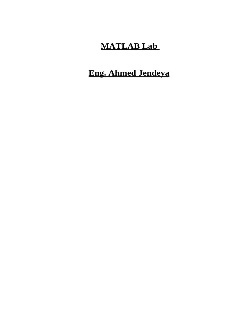 First Lab - Introduction To MATLAB | PDF | Matrix (Mathematics ...