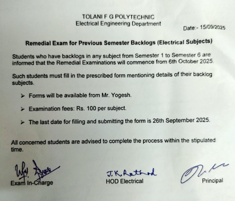Previous Semester Remedial Exam | PDF