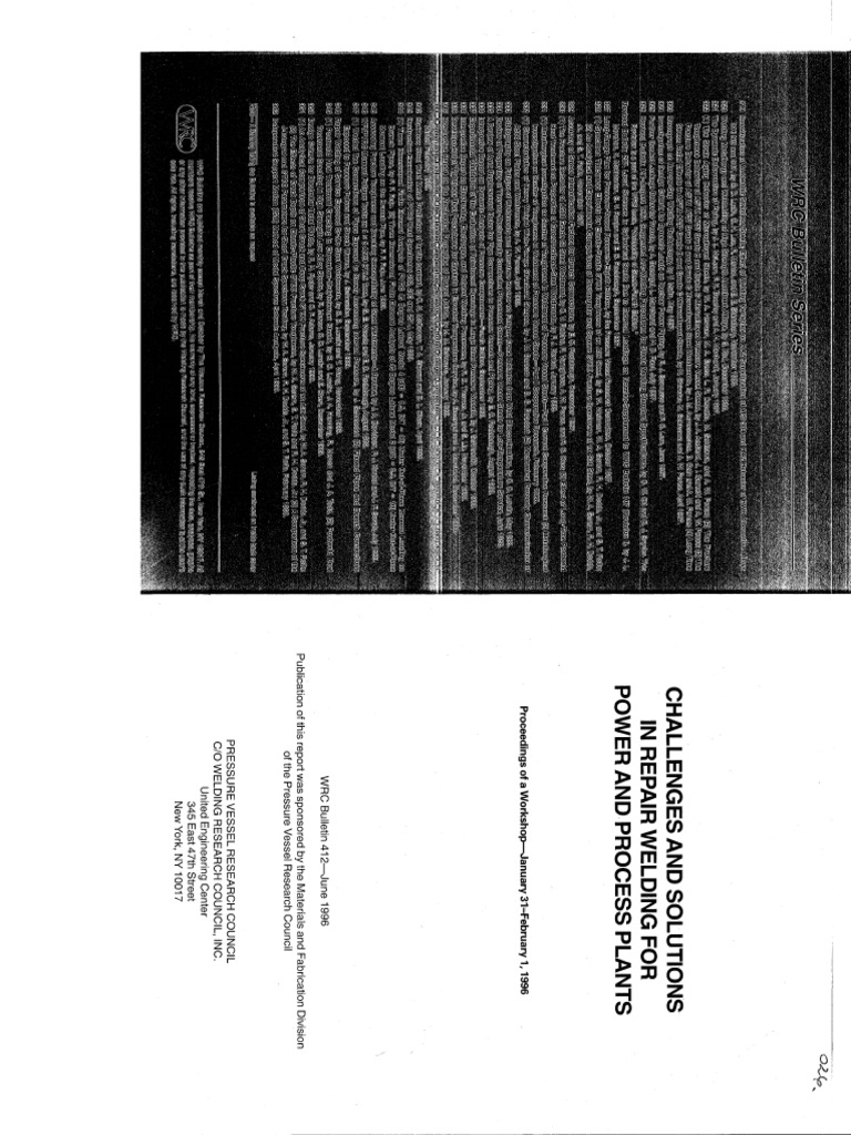 WRC Bulletin 412 Challenges and Solutions in Repair Welding | PDF