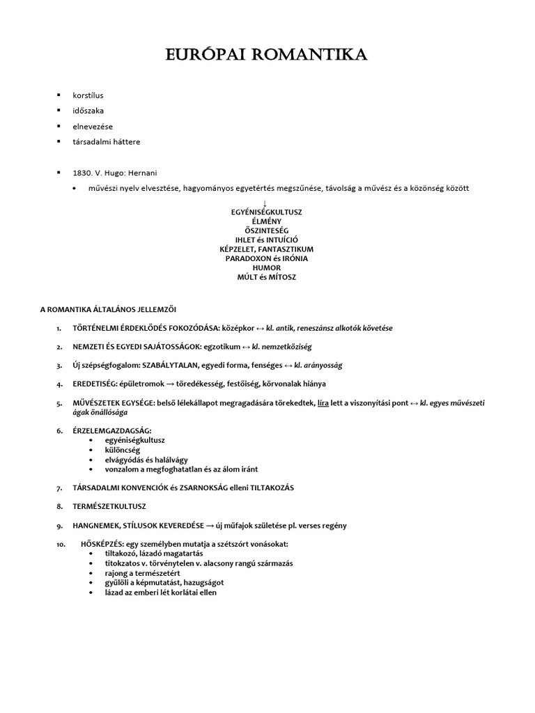 Romantika Bevezető | PDF