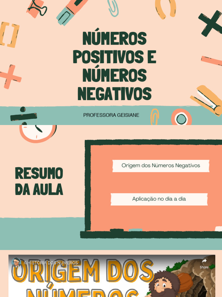 Números Positivos e Negativos na Prática | PDF