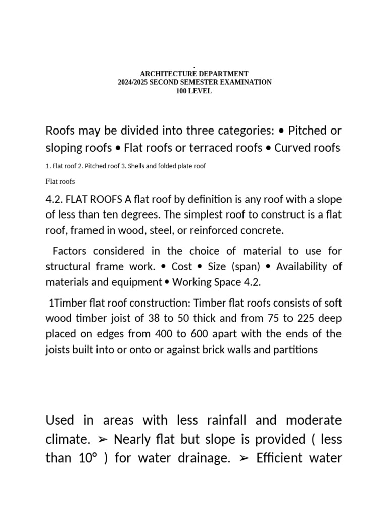 Types and Construction of Roofs | PDF | Roof | Truss