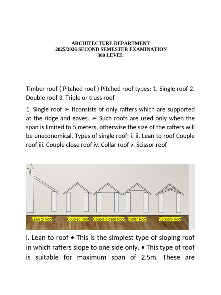 Types of Timber Roof Structures | PDF | Roof | Truss