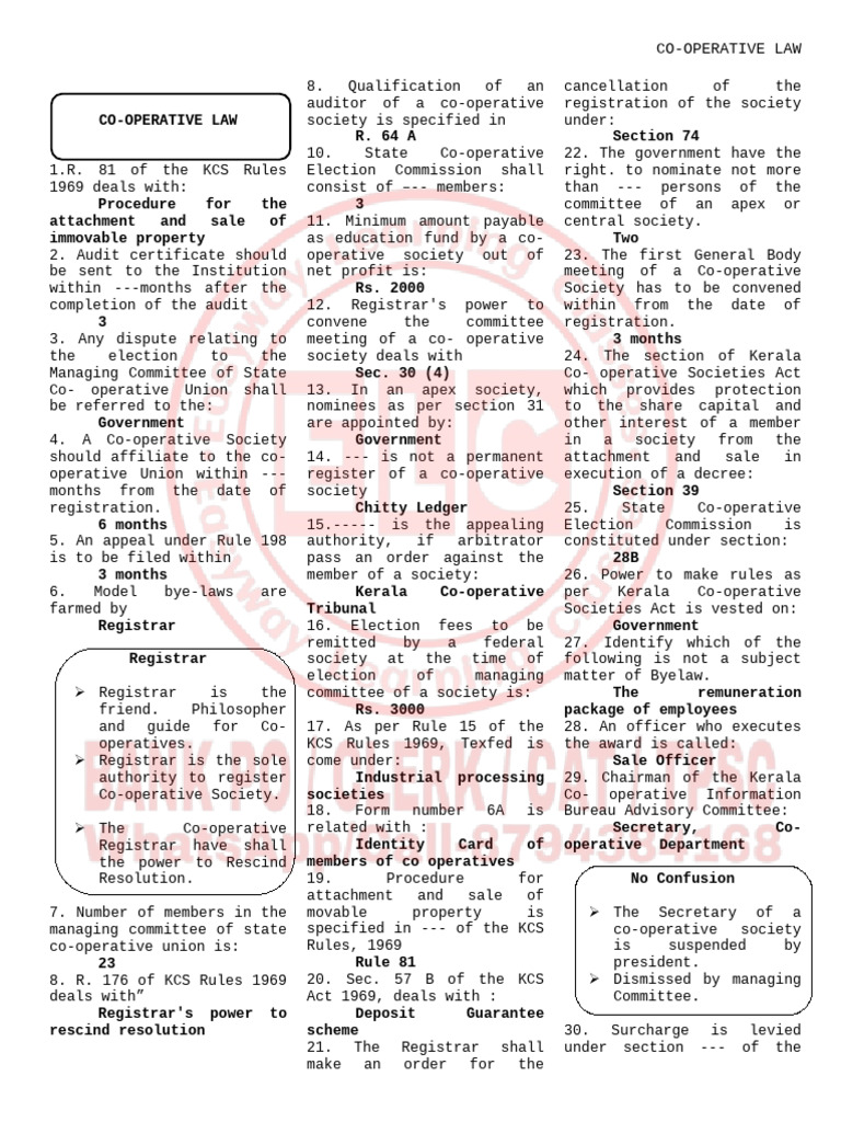 Co Operative Law 1 8 | PDF | Cooperative | Arbitration