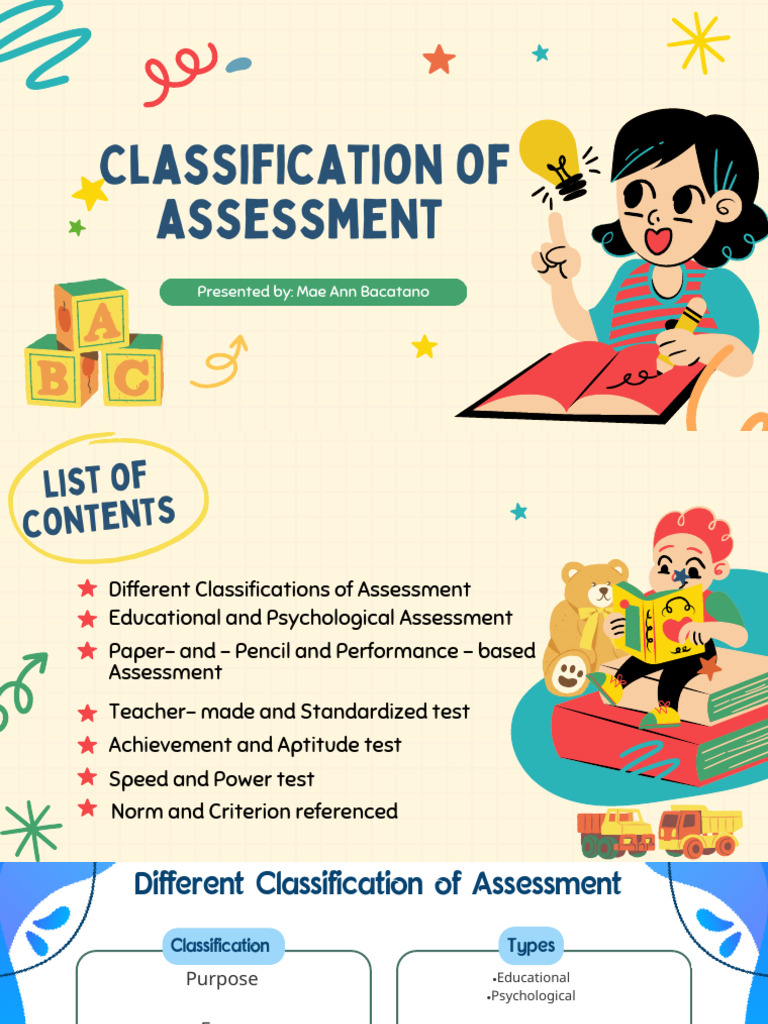 Classification-Of-Assessment 20250802 113646 0000 | PDF | Educational ...