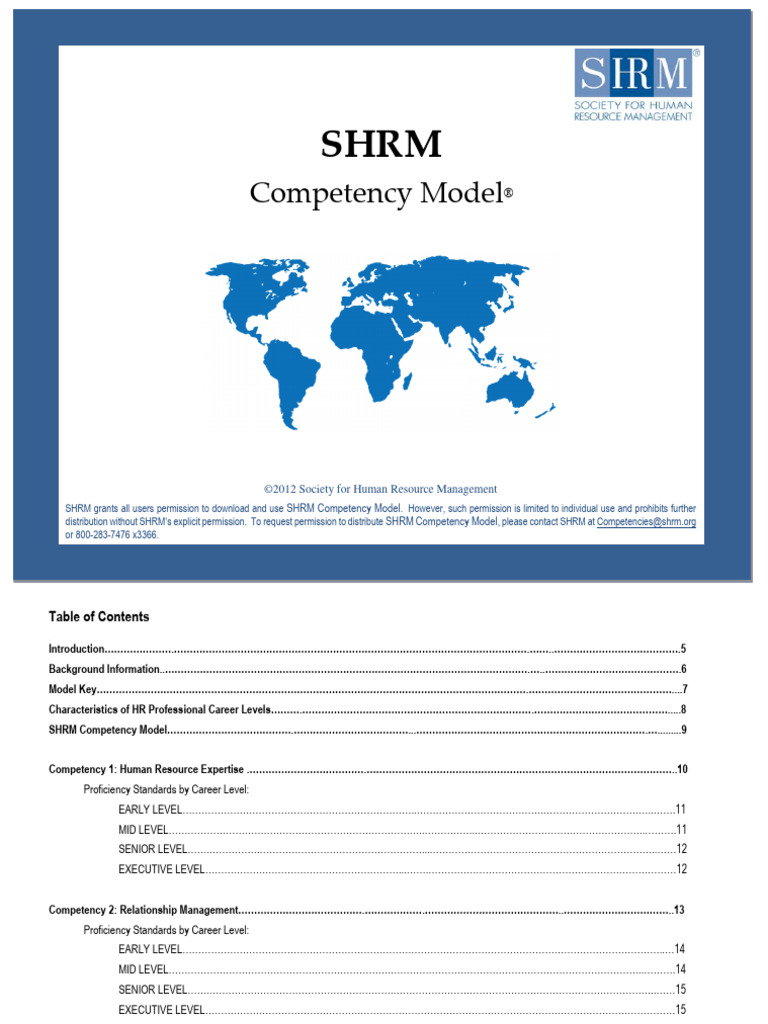 SHRM HR Competency Model Overview | PDF | Human Resource Management ...