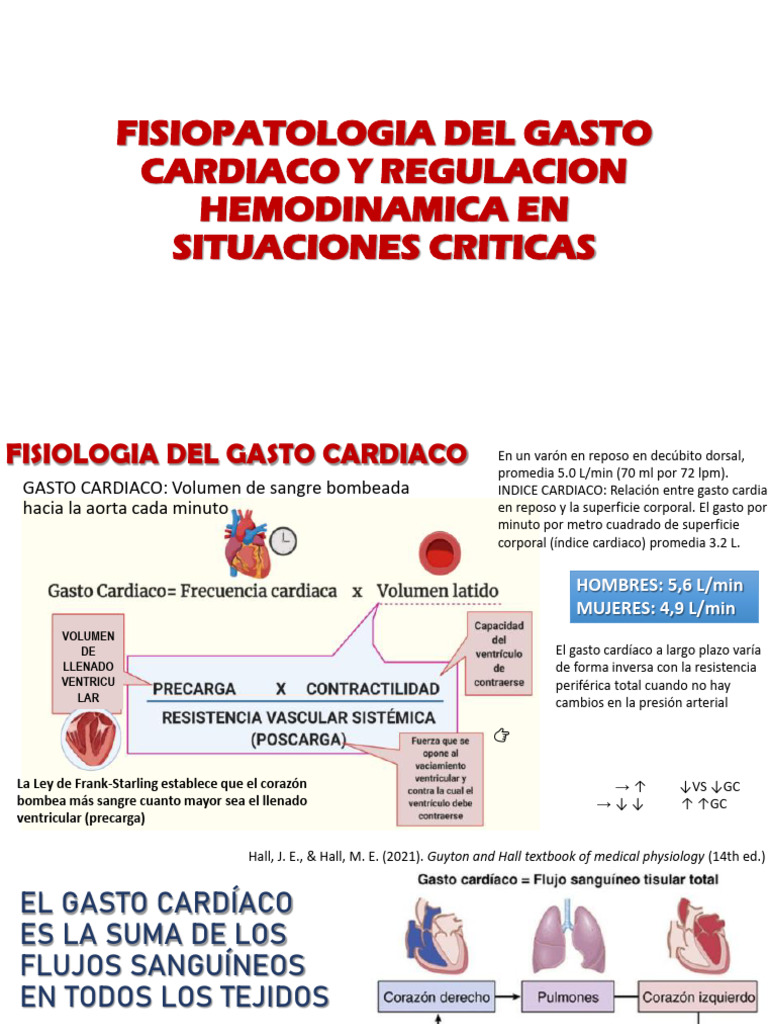 Fisiopatología del Gasto Cardíaco Crítico | PDF | Corazón ...