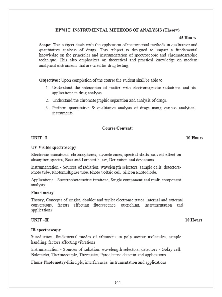Syllabus B Pharm-08092017 | PDF | Chromatography | Spectroscopy