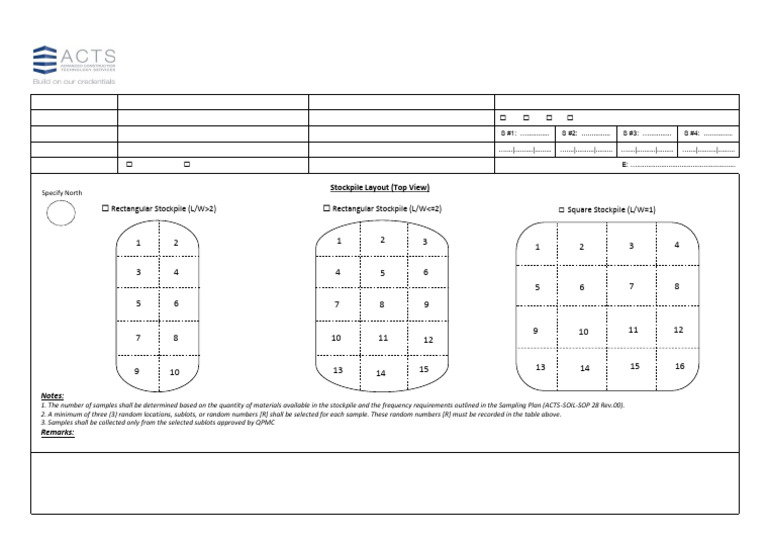 RCA Stockpile Sampling Plan Guide | PDF | Statistical Theory | Statistics