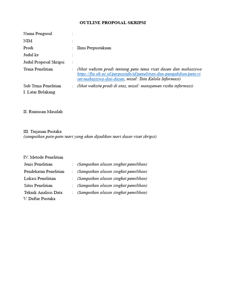 Contoh Outline Proposal Skripsi | PDF