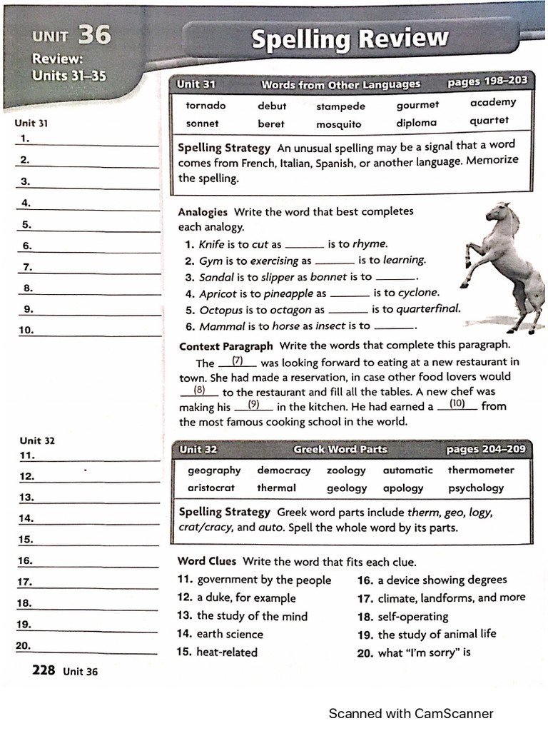 Zoom Presentation - Spelling Unit 36 - 6th Grade | PDF