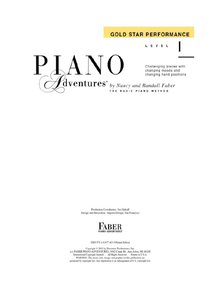 Level 1 Gold Star Performance Book Piano Adventures | PDF