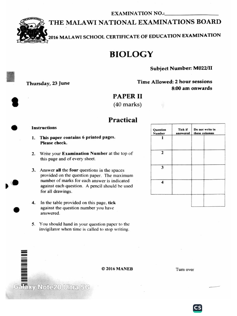 2016 - 2022 MANEB Bio Practicals Best | PDF