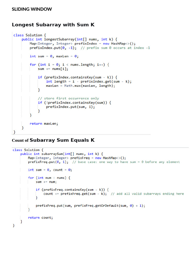 Sliding Window and Two Pointer | PDF