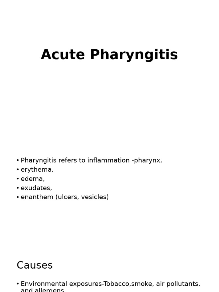Understanding Acute Pharyngitis Causes | PDF | Human Diseases And ...
