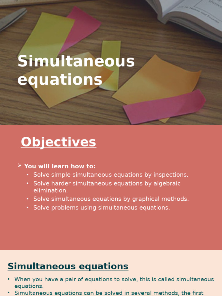 Ch. 7 (Simultaneous Equations) | PDF | Equations | Algebra