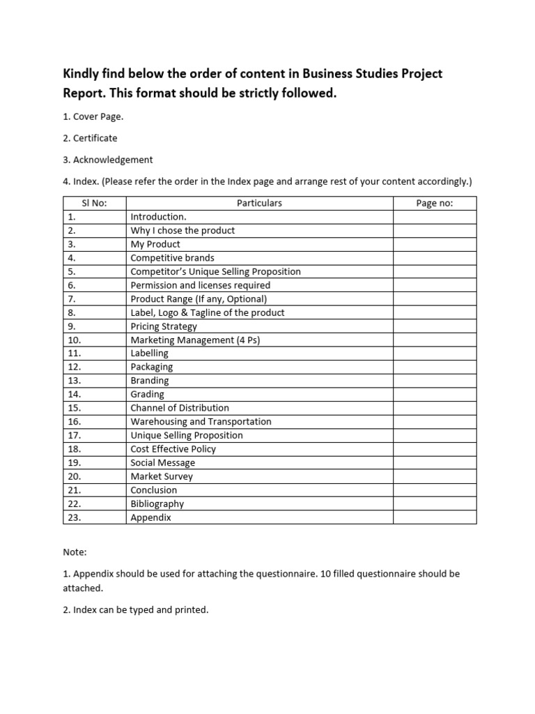 Project Report - Index | PDF