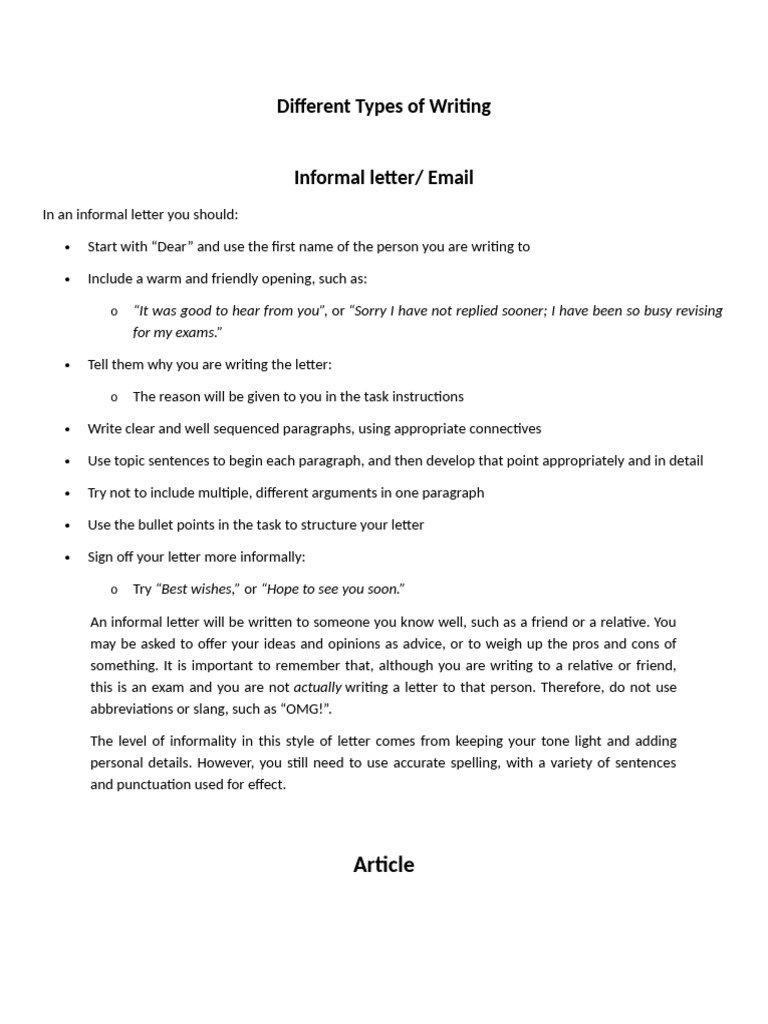 Different Types of Writing | PDF | Information | Cognitive Science