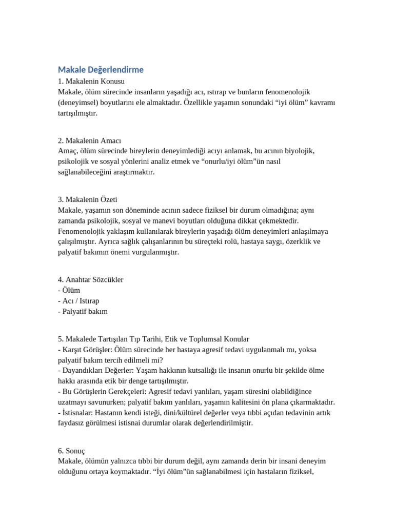Makale Degerlendirme | PDF