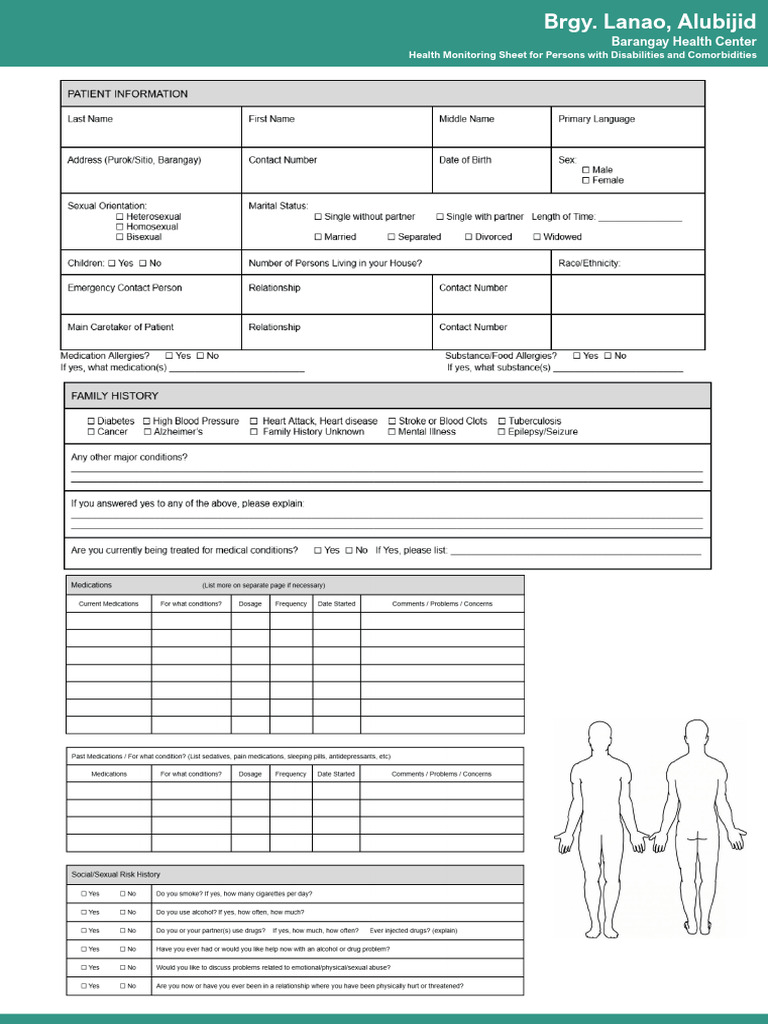 Brgy Lanao Health Monitoring Sheet | PDF