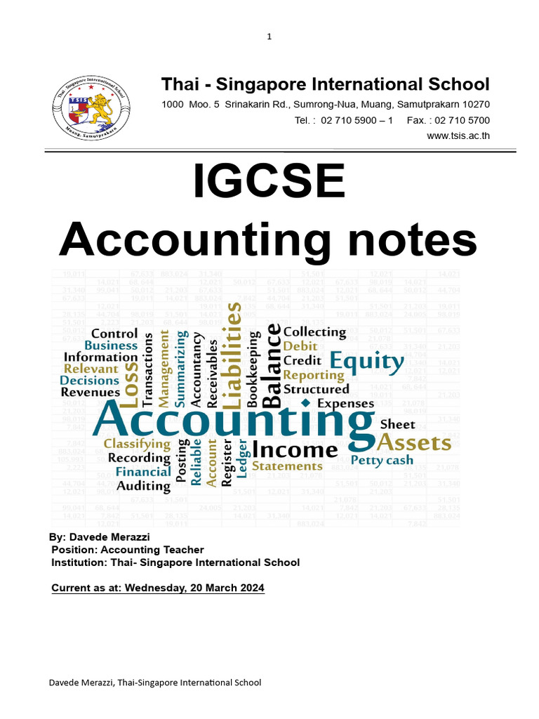IGCSE Accounting Notes | PDF | Debits And Credits | Depreciation