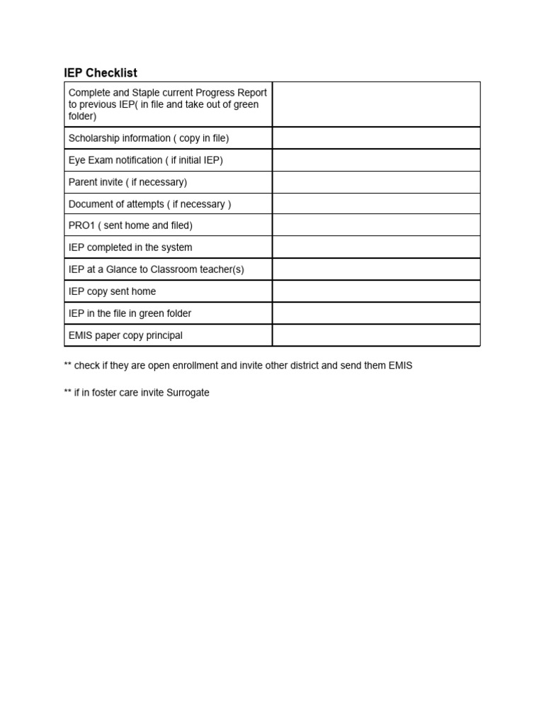IEP Preparation Checklist Guide | PDF