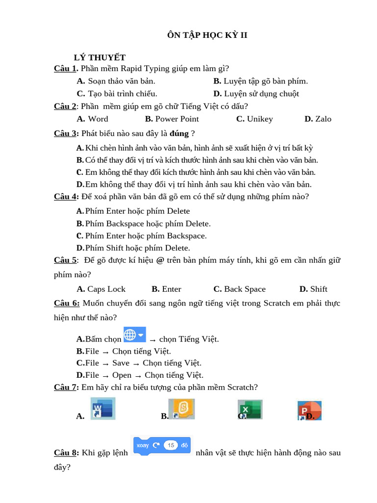 Tin 4 Ôn Tập Hk II | PDF