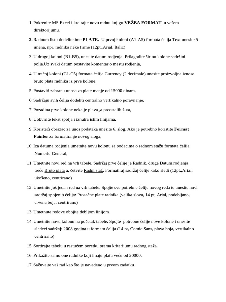 Vezba 2 Format | PDF