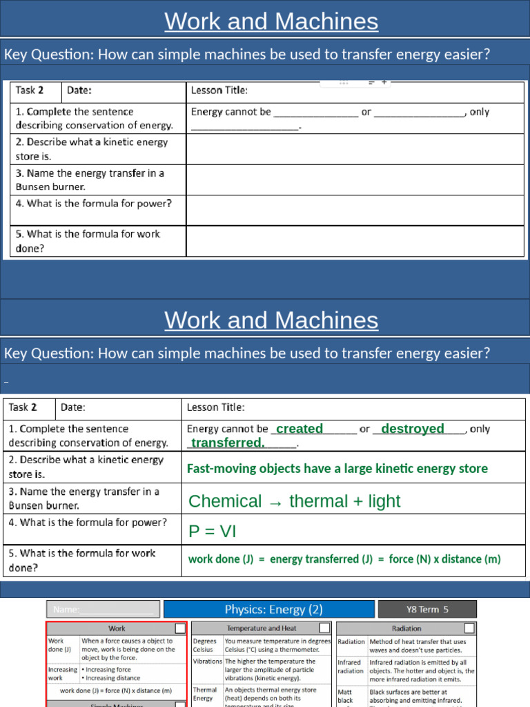 Simple Machines and Energy Transfer | PDF | Lever | Force