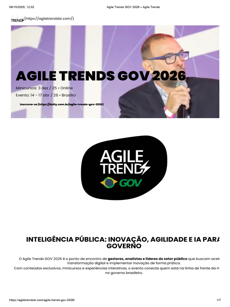 Agile Trends GOV 2026: Inovação no Setor Público | PDF | Inovação