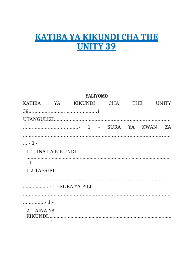 Katiba The Unit 39 | PDF