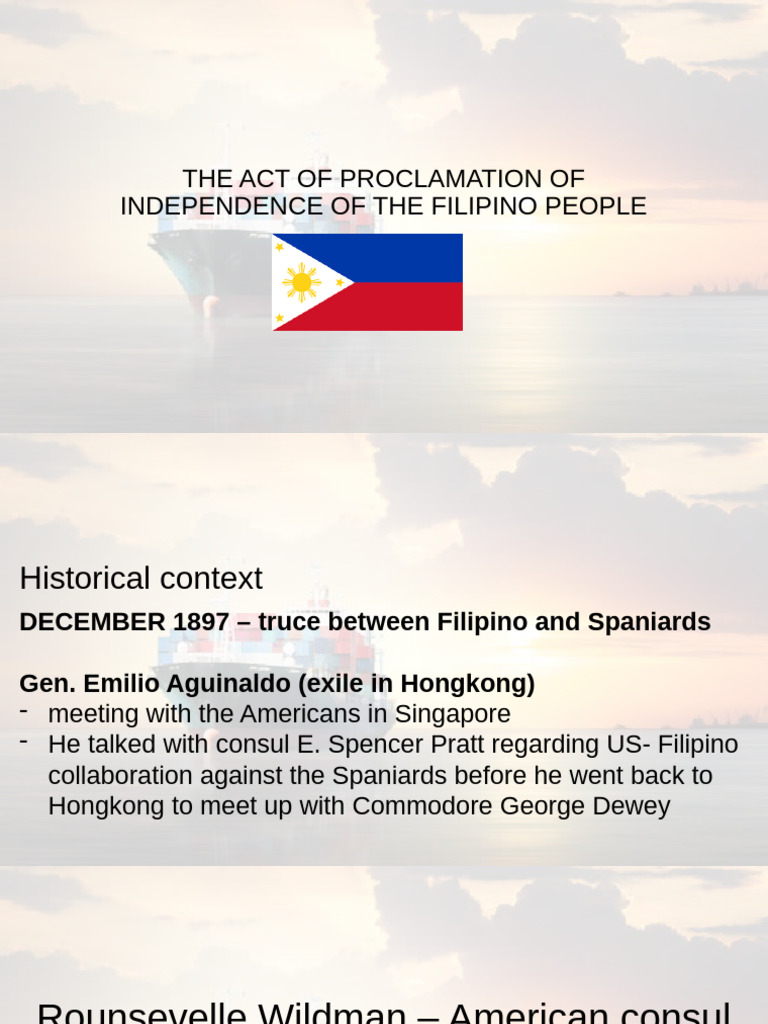 Philippine Independence Proclamation 1898 | PDF | Philippines | Spanish ...