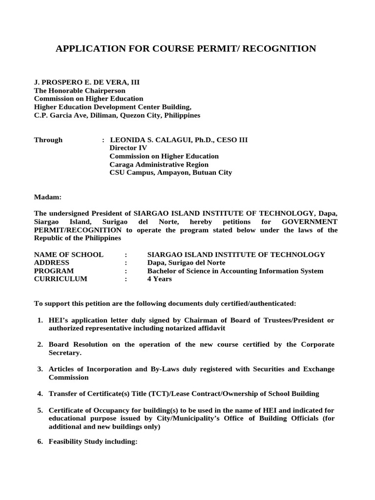 Course Permit Application for SIT | PDF | Libraries