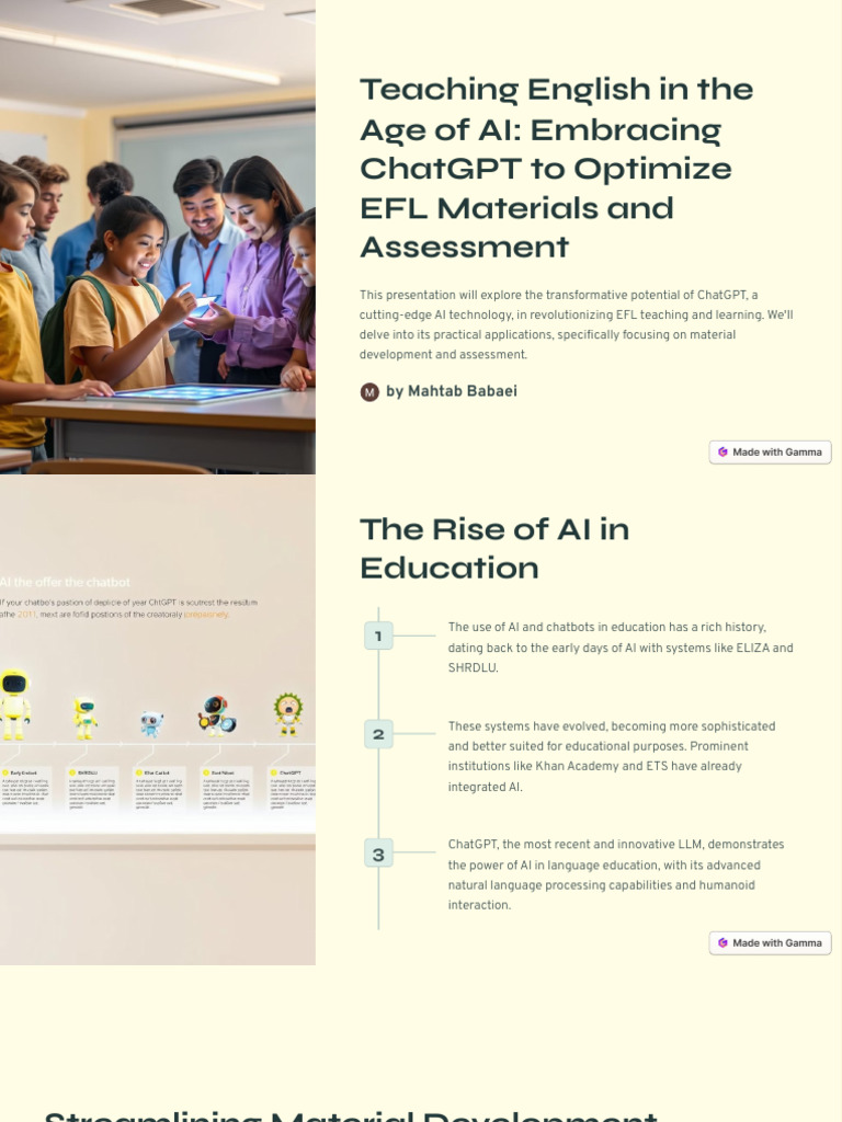 AI in EFL: Enhancing Teaching with ChatGPT | PDF | Educational ...