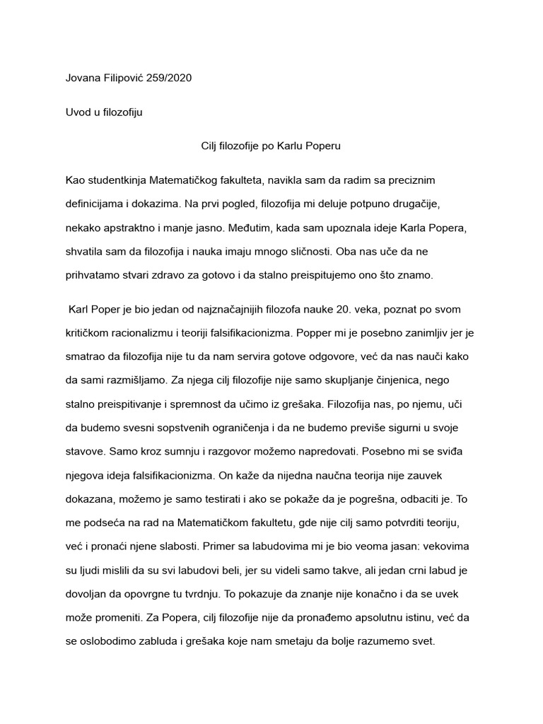 Filozofija Esej | PDF